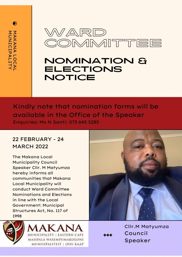WARD COMMITTEE NOMINATION AND ELECTION - Makana Municipality